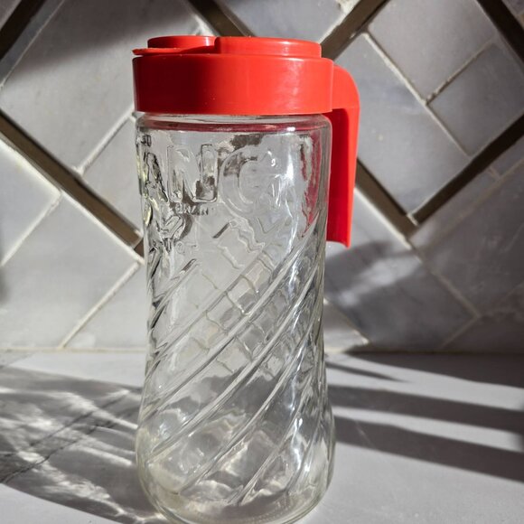 Tang | Dining | Vintage Tang Glass Pitcher With Orange Plastic Quart ...